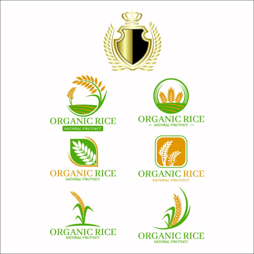 Oraganic Rice Logo Design - MasterBundles