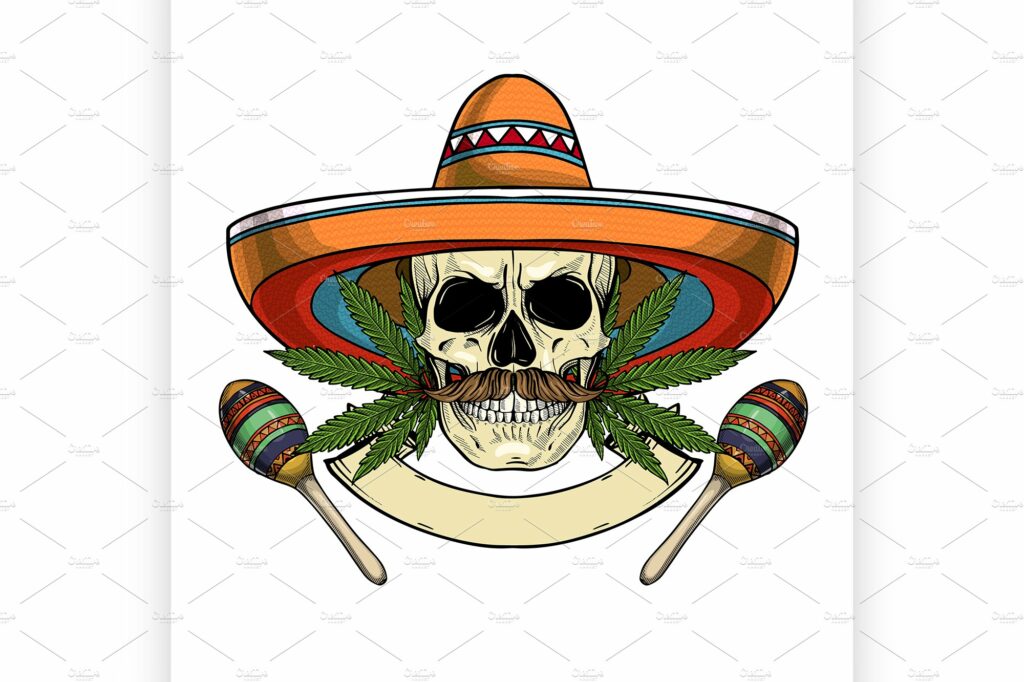 Mexican sketch skull – MasterBundles