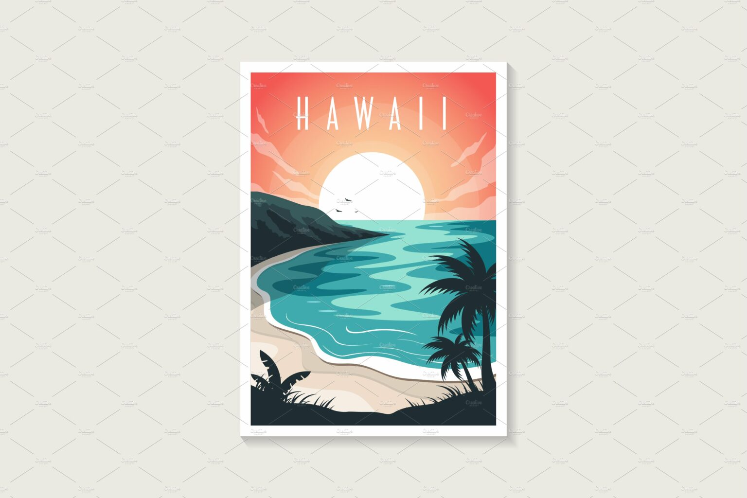 Beautiful Hawaii beach poster design – MasterBundles
