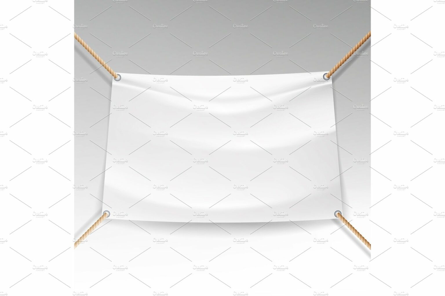 White Banner With Ropes Vector – MasterBundles
