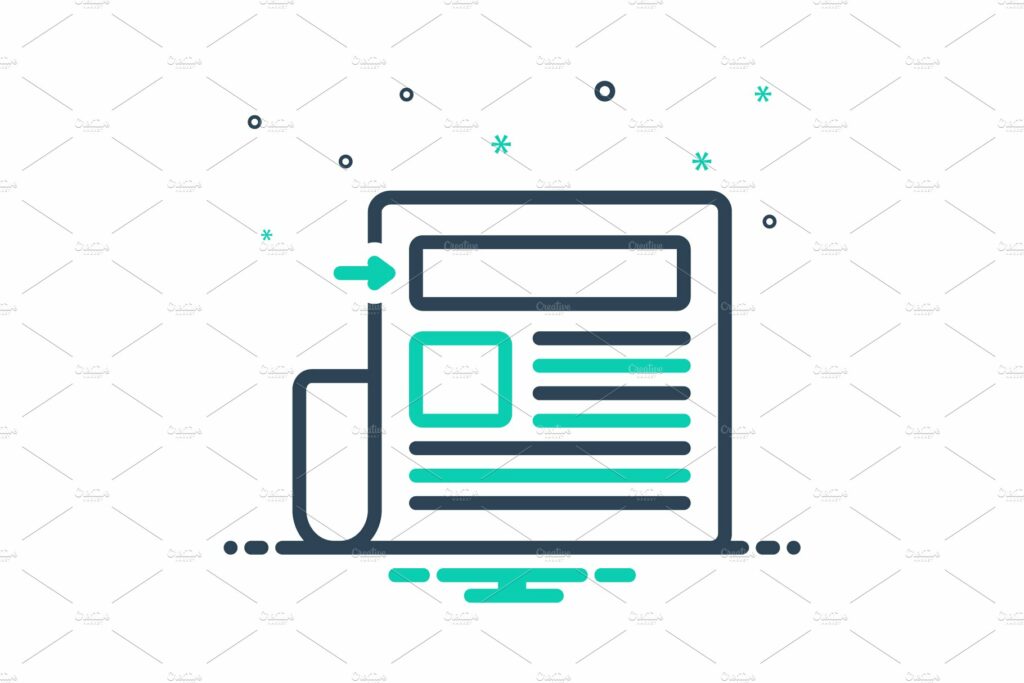 Headline newspaper mix icon – MasterBundles