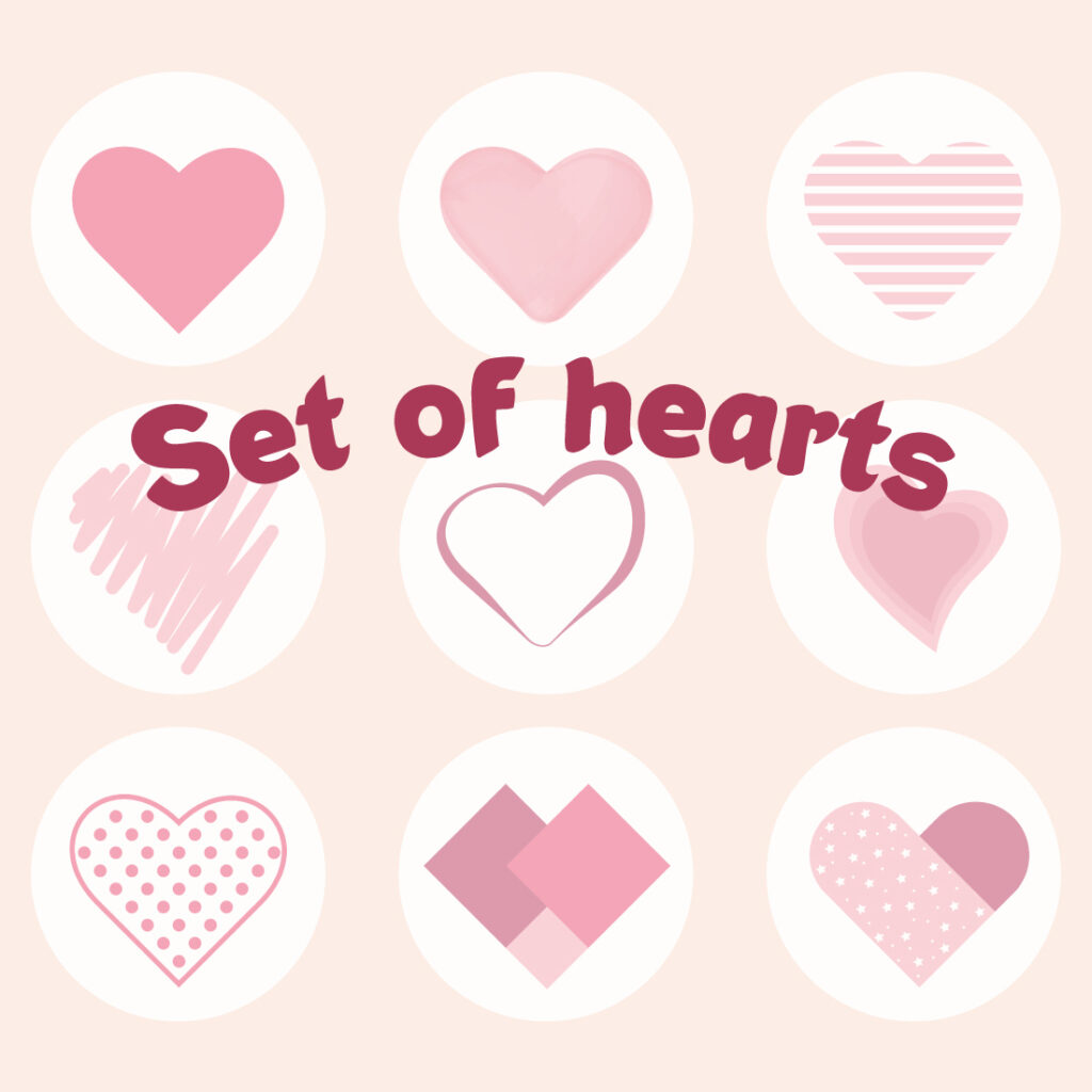 Set of hearts, beautiful and different hearts for you - MasterBundles