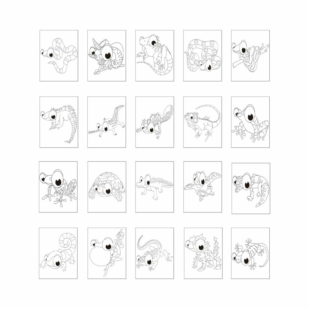 20 Reptile Coloring Page Template For Baby - MasterBundles