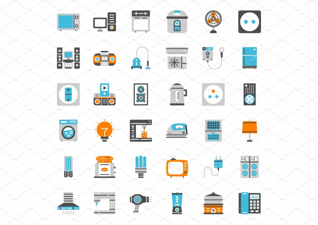 36x3 Home appliances icons – MasterBundles