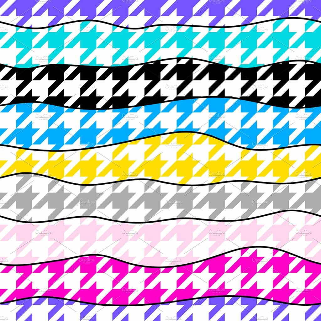 10 geometric hounds-tooth seamless – MasterBundles