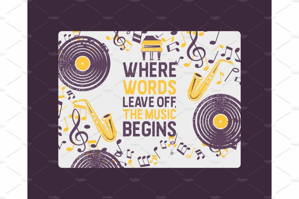 Musical instruments banner, poster – MasterBundles