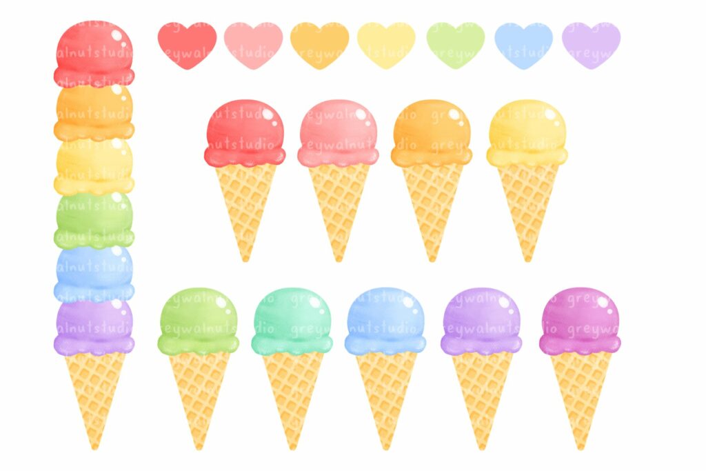 Ice Cream Cones Clipart – MasterBundles