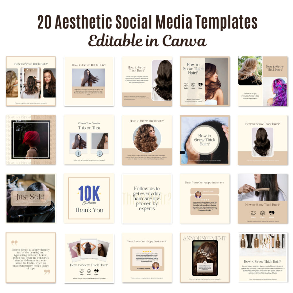 20 Canva Aesthetic Social Media Templates