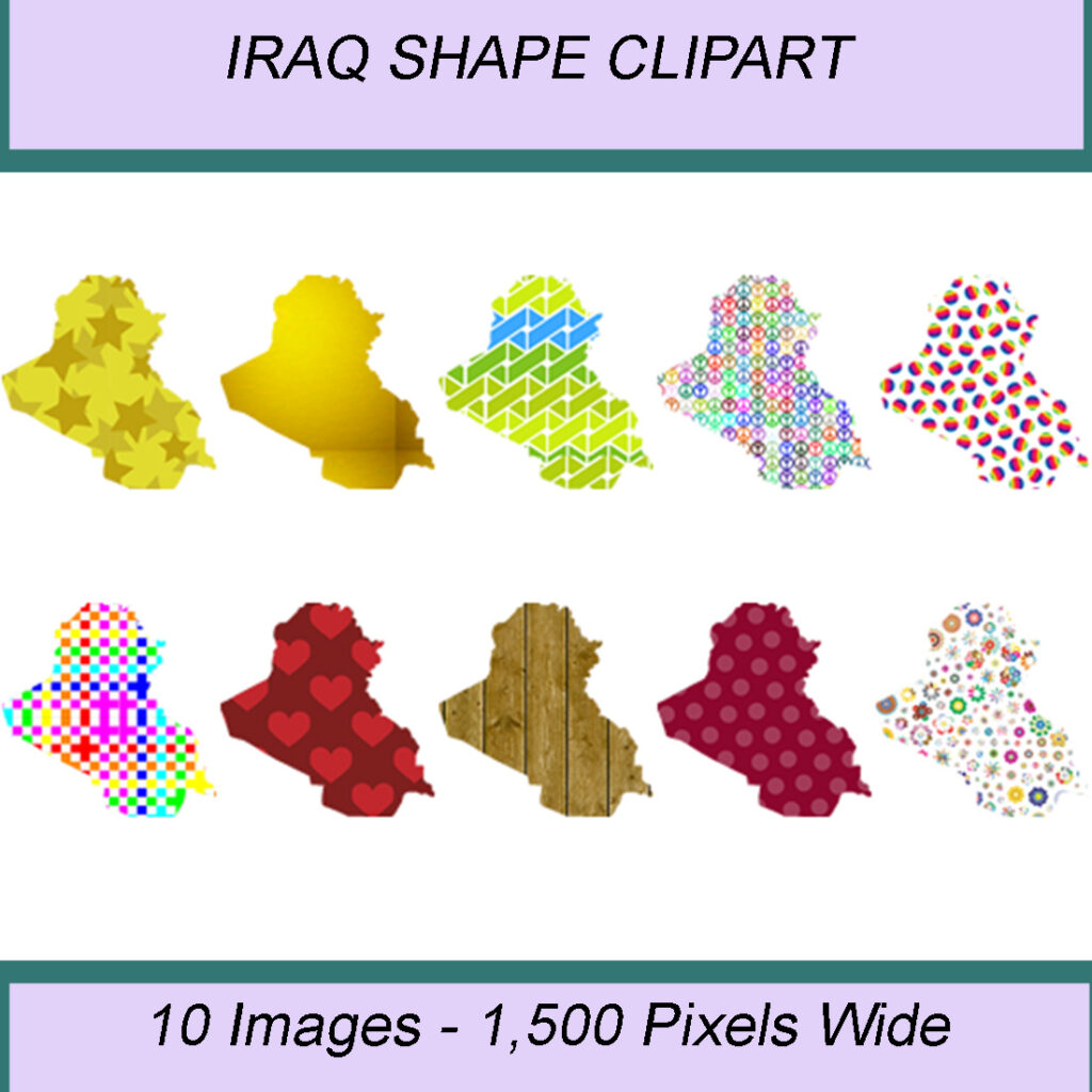 IRAQ SHAPE CLIPART ICONS - MasterBundles
