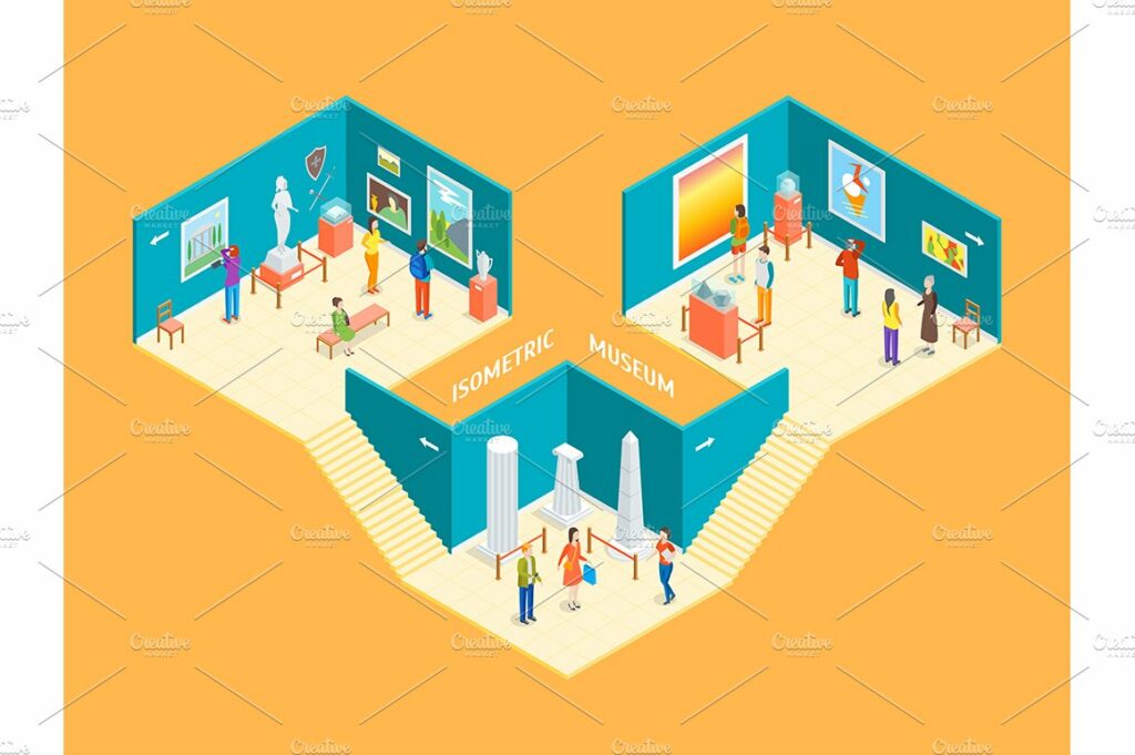 Museum Concept Isometric View. – MasterBundles