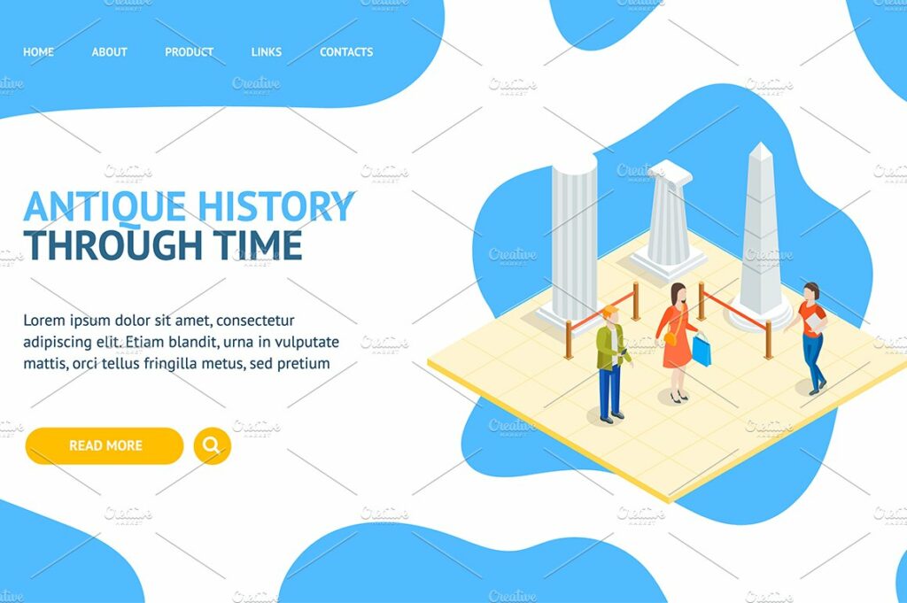 Museum Concept Isometric View. – MasterBundles