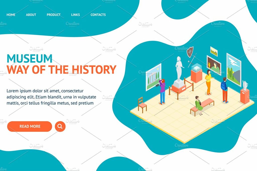 Museum Concept Isometric View. – MasterBundles