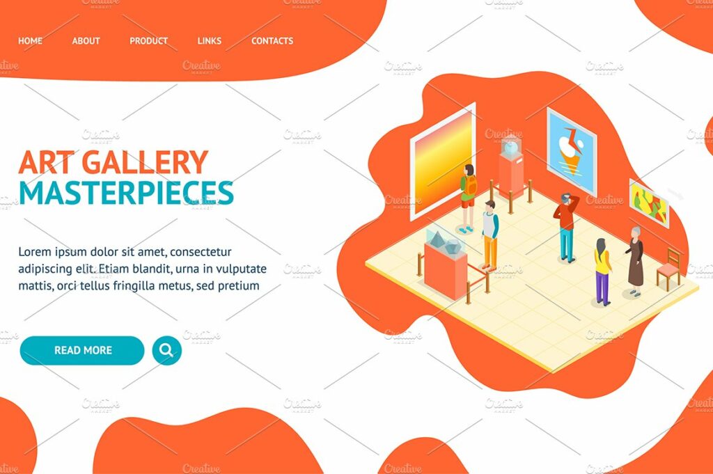 Museum Concept Isometric View. – MasterBundles