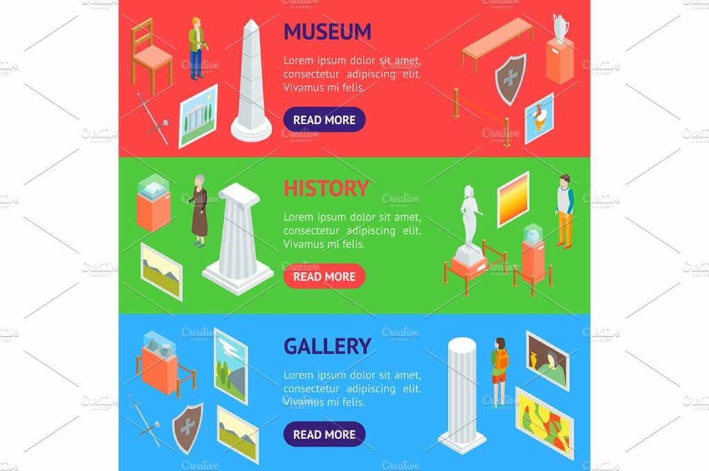 Museum Concept Isometric View. – MasterBundles