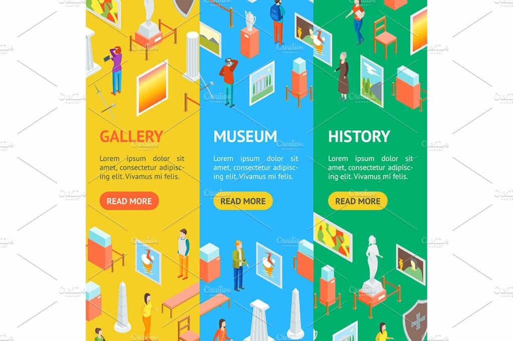 Museum Concept Isometric View. – MasterBundles