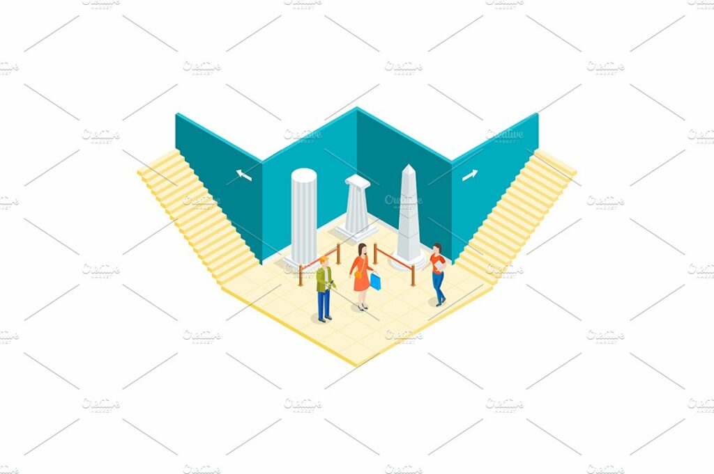 Museum Concept Isometric View. – MasterBundles