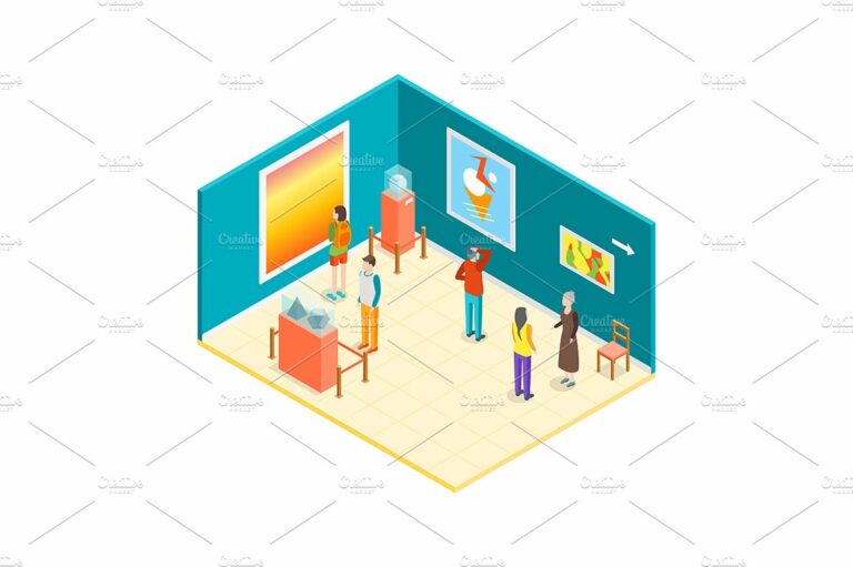 Museum Concept Isometric View. – MasterBundles