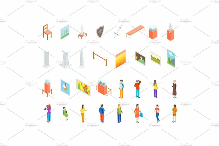 Museum Concept Isometric View. – MasterBundles