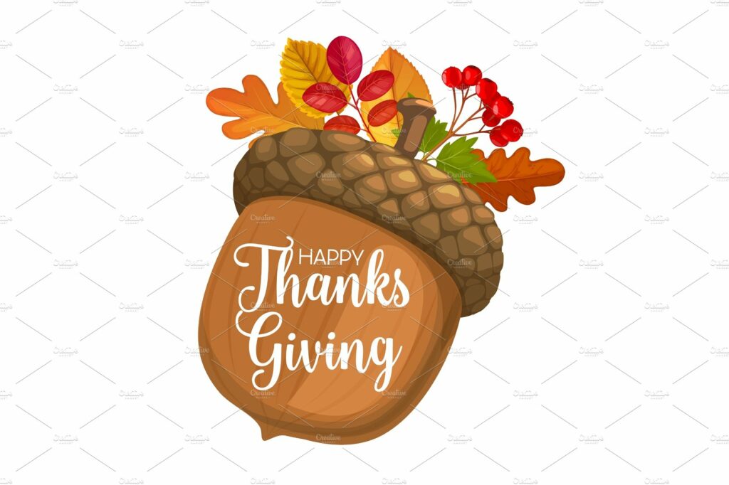 Thanksgiving poster with acorn – MasterBundles