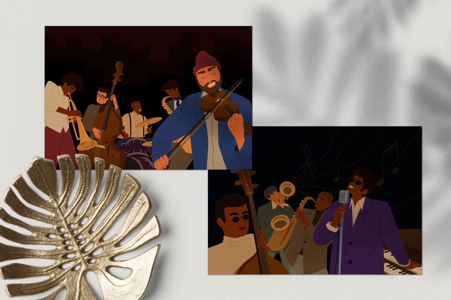 Musicians playing jazz in band set – MasterBundles