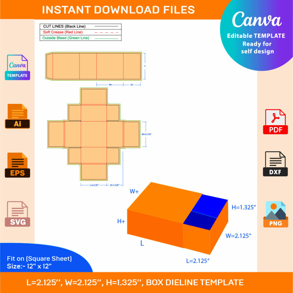 Large Gift Box, Storage Box, Dieline Template - MasterBundles