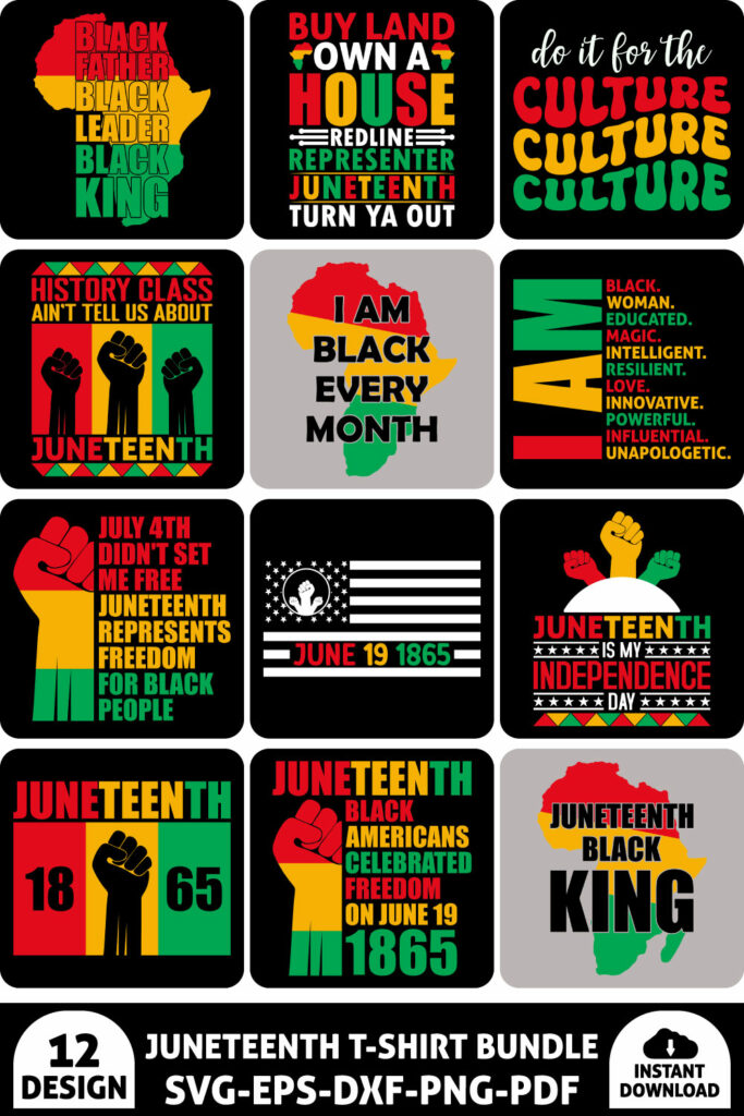 Juneteenth T-Shirt Design Bundle - MasterBundles