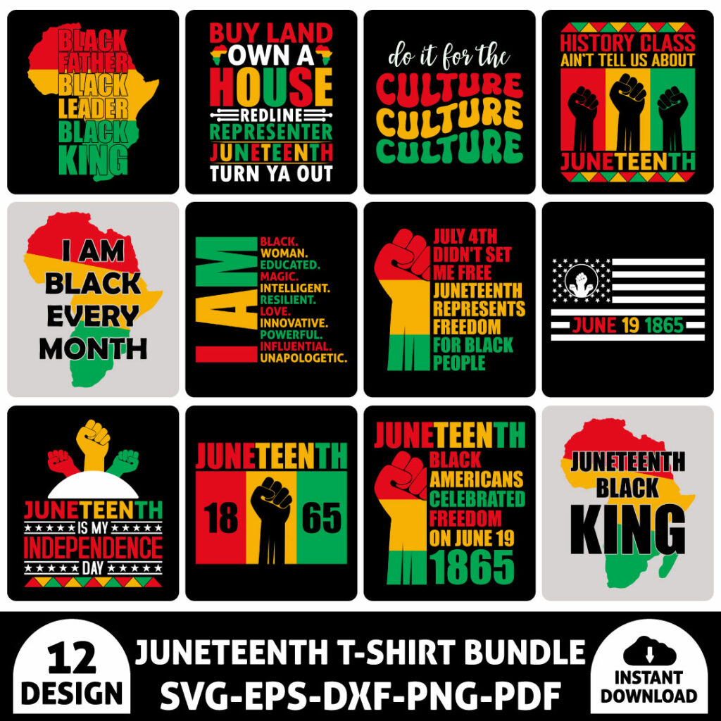 Juneteenth T-Shirt Design Bundle - MasterBundles