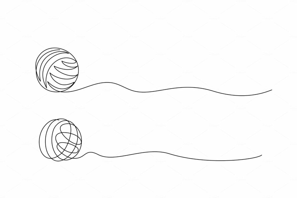 Clew ball of thread. Continuous one – MasterBundles