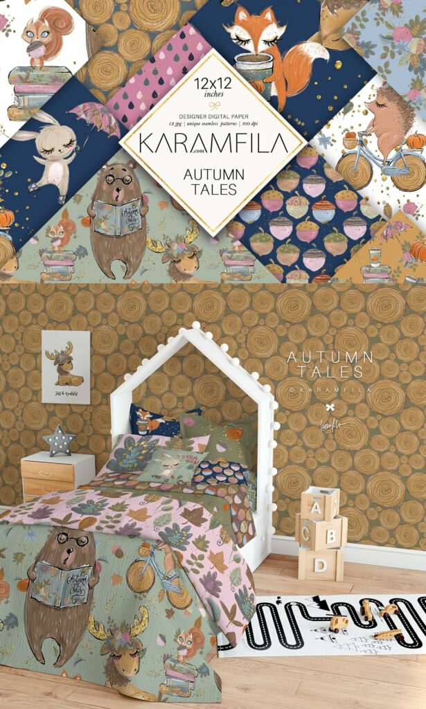 Fall Woodland Patterns – MasterBundles