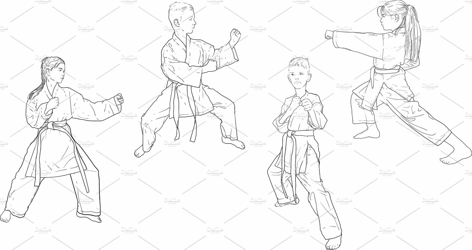 Karate several positions – MasterBundles