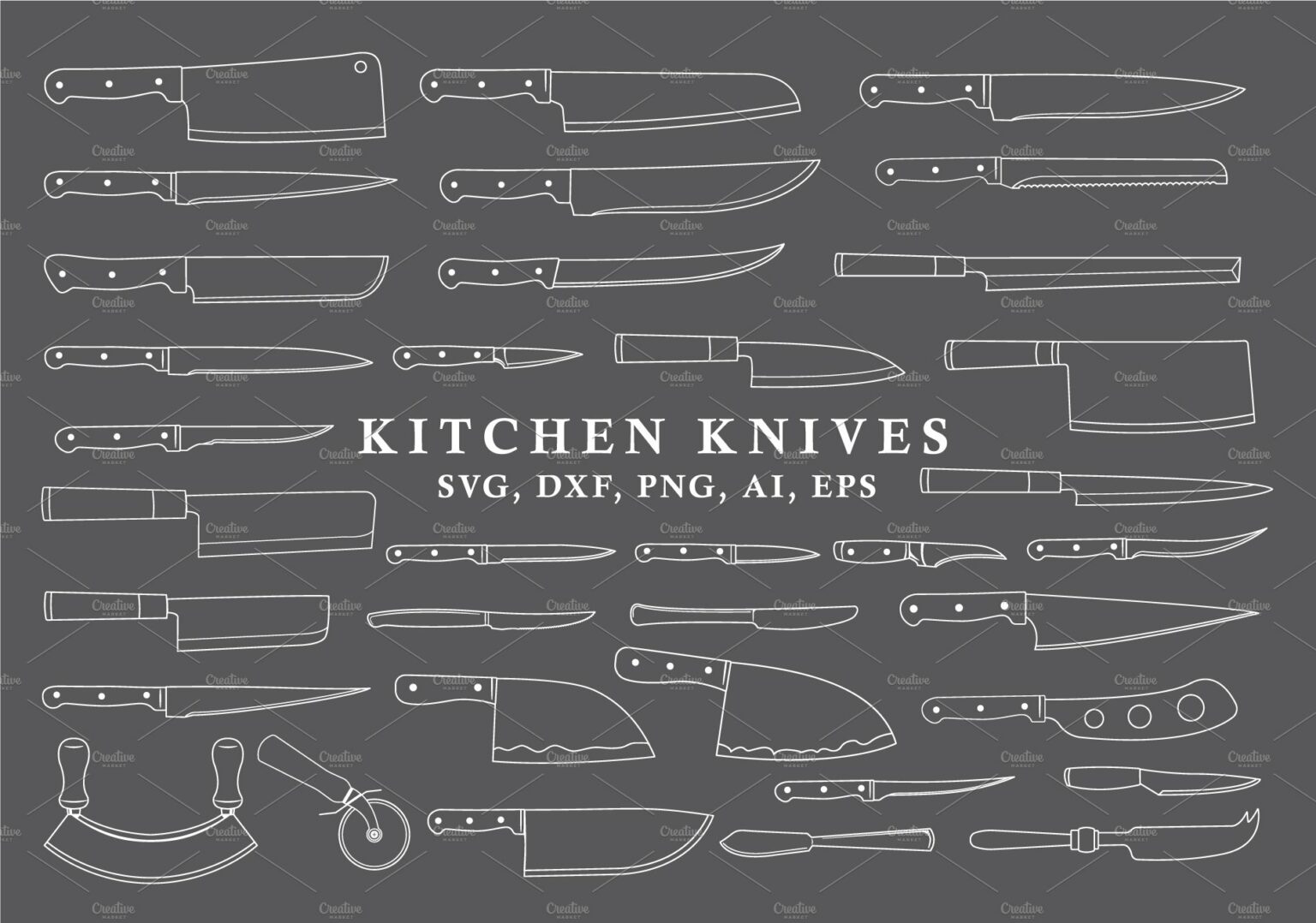 Knife Knives Shapes Vector Pack – MasterBundles
