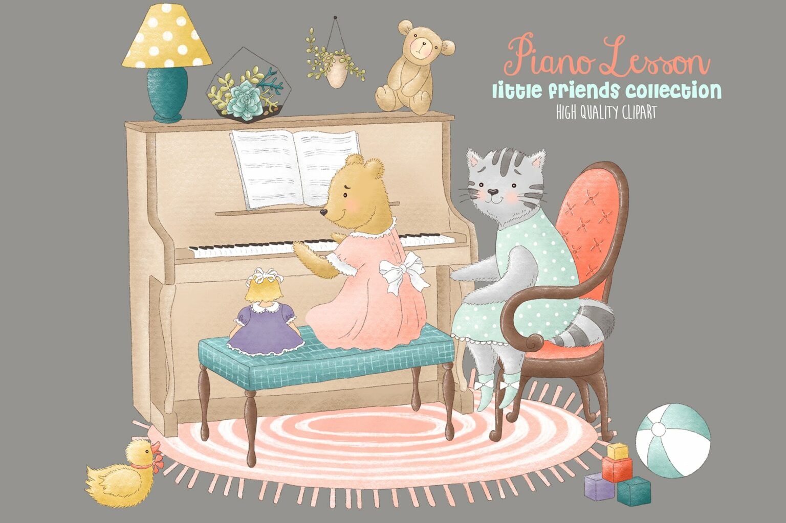 Piano lesson clipart – MasterBundles