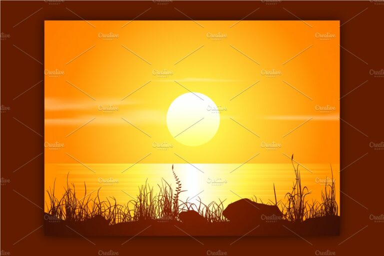 Sunset Landscapes Vector Set – MasterBundles