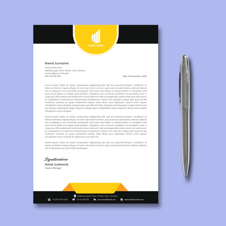 Modern Letterhead Template - MasterBundles