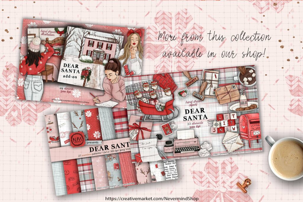 Dear Santa Christmas clipart kit – MasterBundles