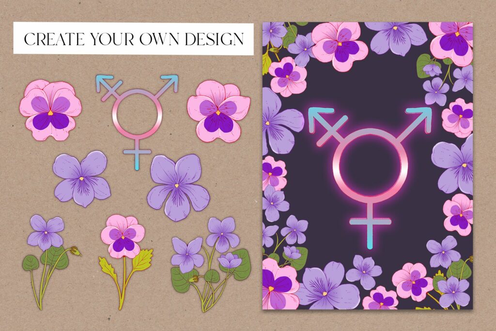 LGBT flowers & symbols. Pride Month – MasterBundles