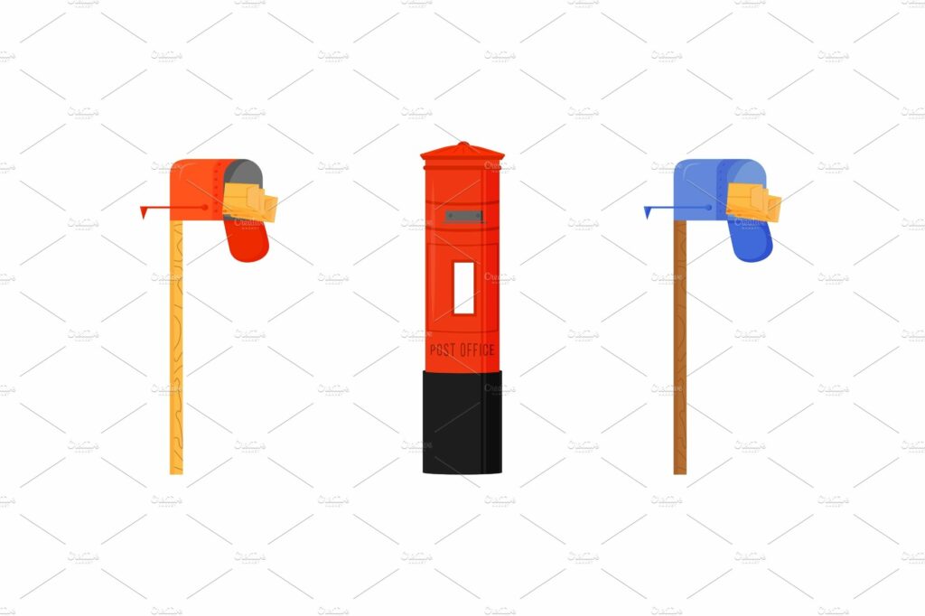 Mailboxes flat vector object set – MasterBundles