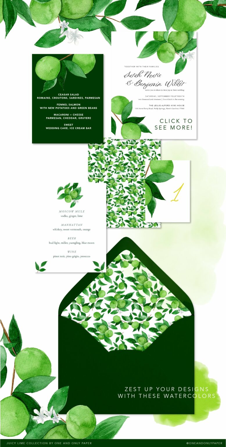 Juicy Watercolor Lime Set – MasterBundles
