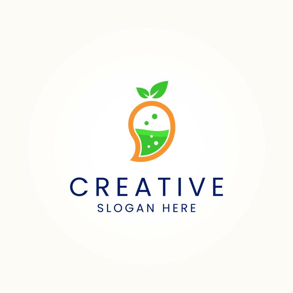 Creative Mango logo design with laboratory Vector Image - MasterBundles