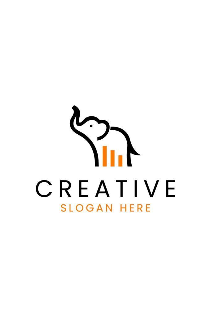 Unique Elephant financial logo with chart bar - MasterBundles