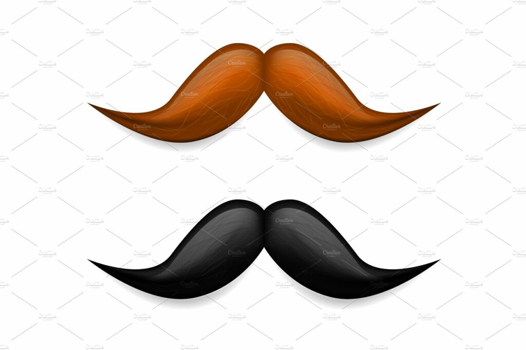 Mustache illustration. Vector brown – MasterBundles
