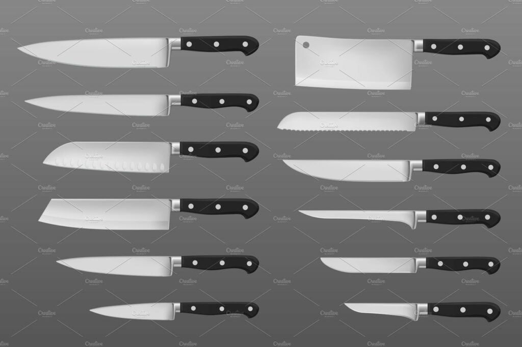 Kitchen knives, isolated set – MasterBundles