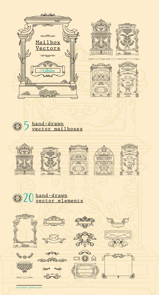 Mailbox & Elements Vectors – MasterBundles