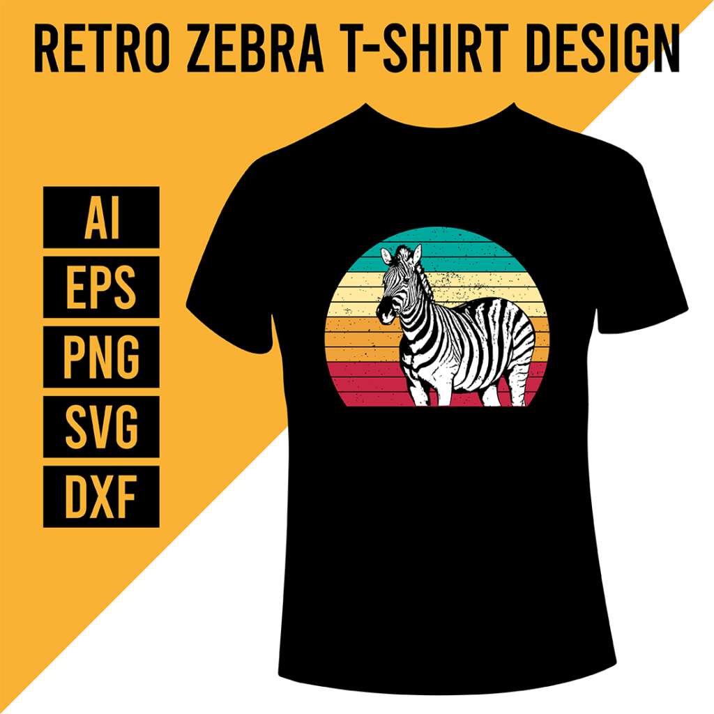 Retro Zebra T-Shirt Design - MasterBundles