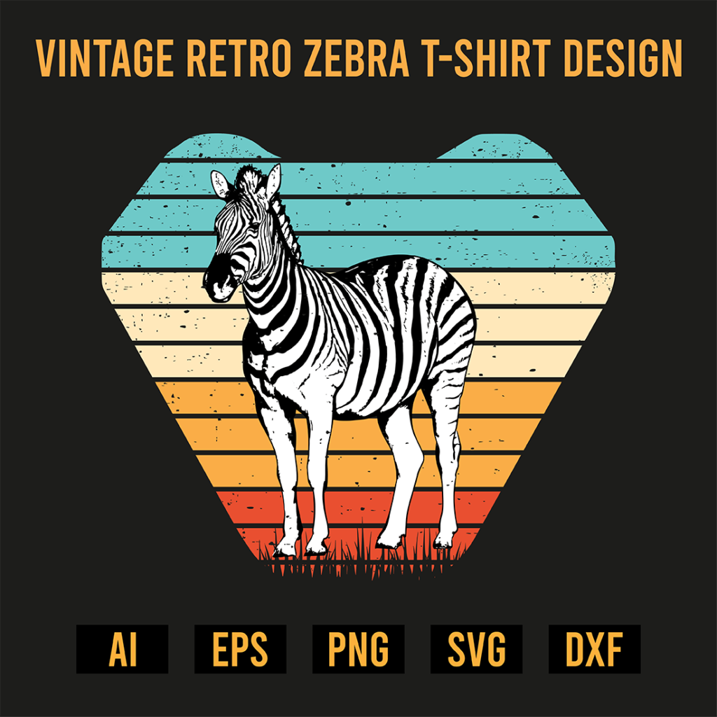 Vintage Retro Zebra T-Shirt Design - MasterBundles