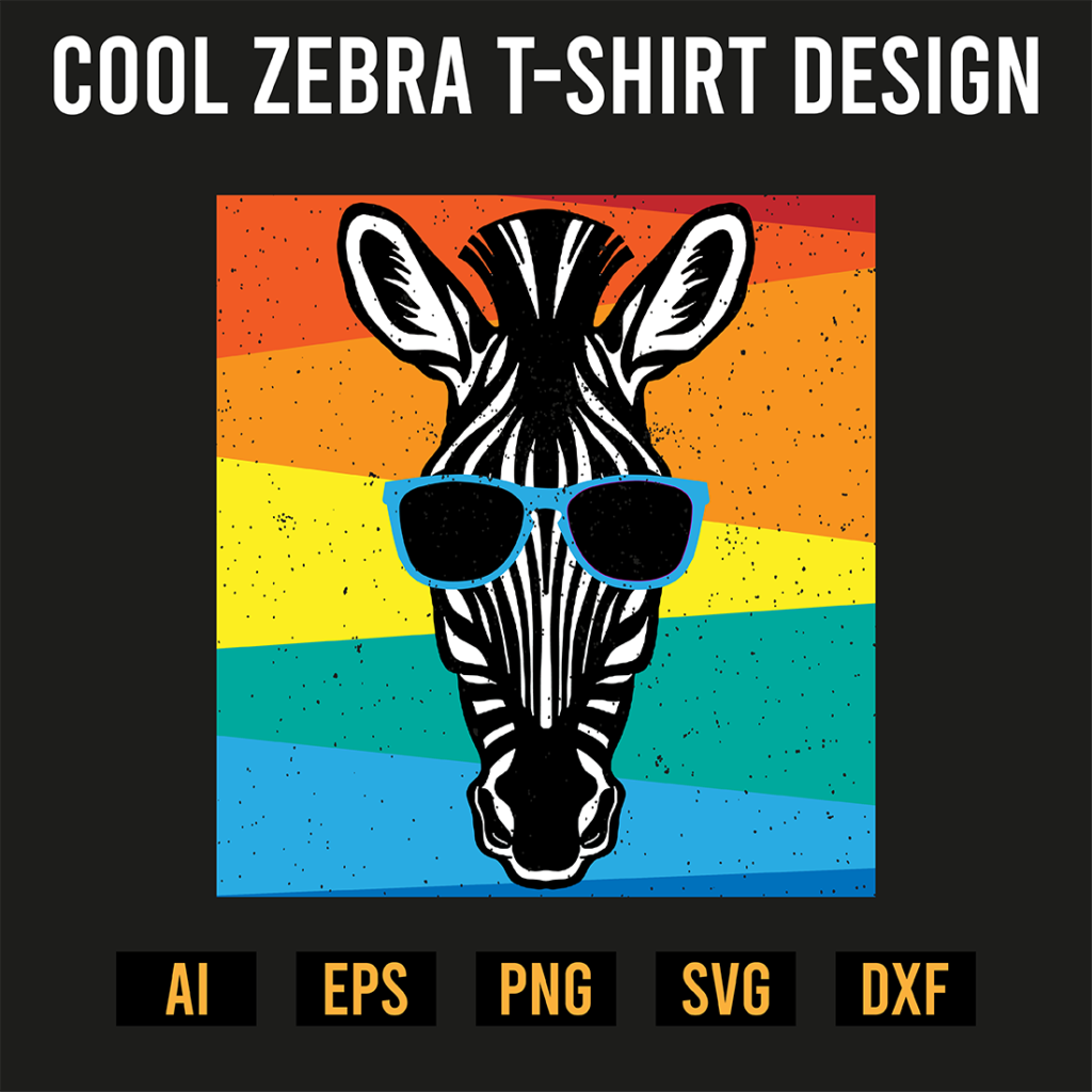 Cool Zebra T-Shirt Design - MasterBundles