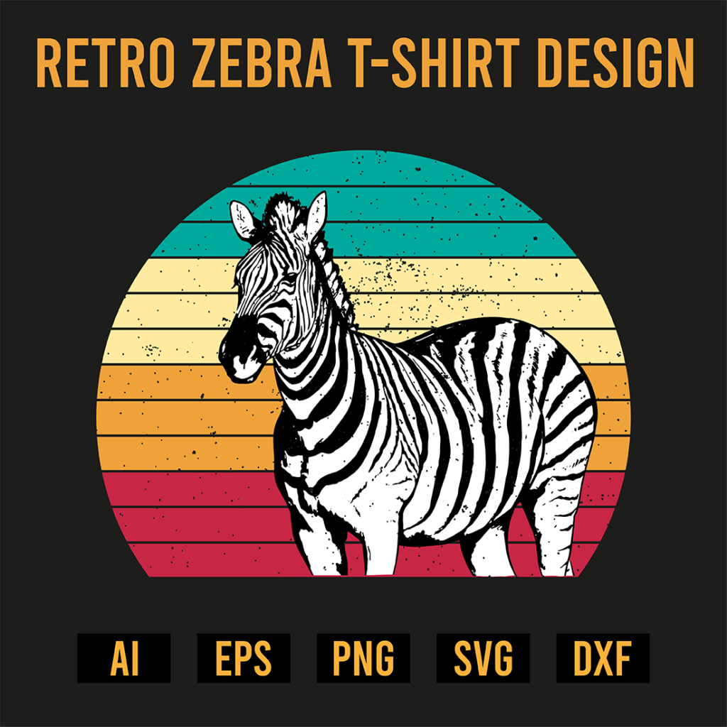 Retro Zebra T-Shirt Design - MasterBundles