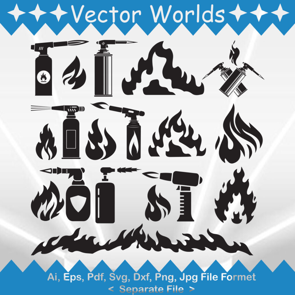 Blowtorch Flame SVG Vector Design. - MasterBundles