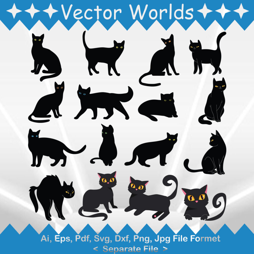 Black Cats Svg Vector Design Masterbundles