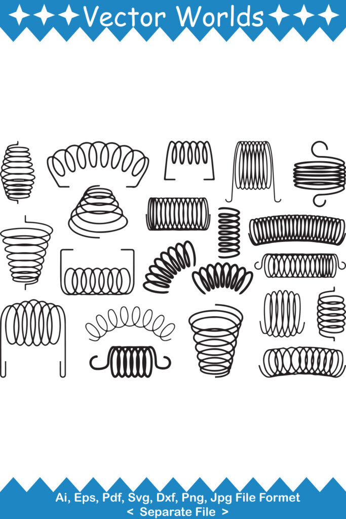 Coiled Spring SVG Vector Design. - MasterBundles